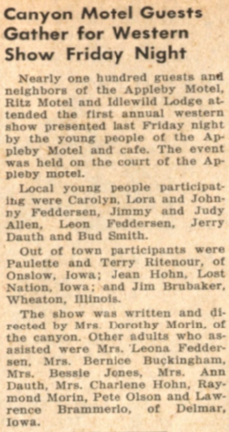 1955-08-12 - The Estes Park Trail - Idlewild Western Show - Idlewild Lodge